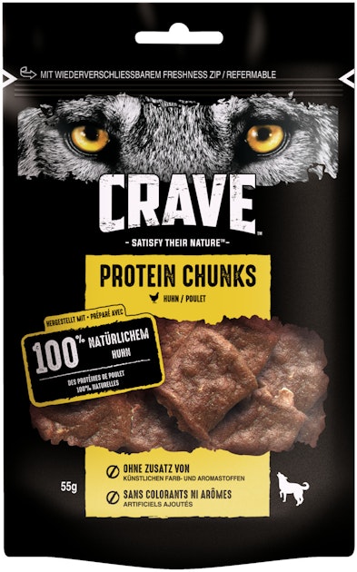 CRAVE Protein Chunks 55 Gramm Hundesnack online kaufen